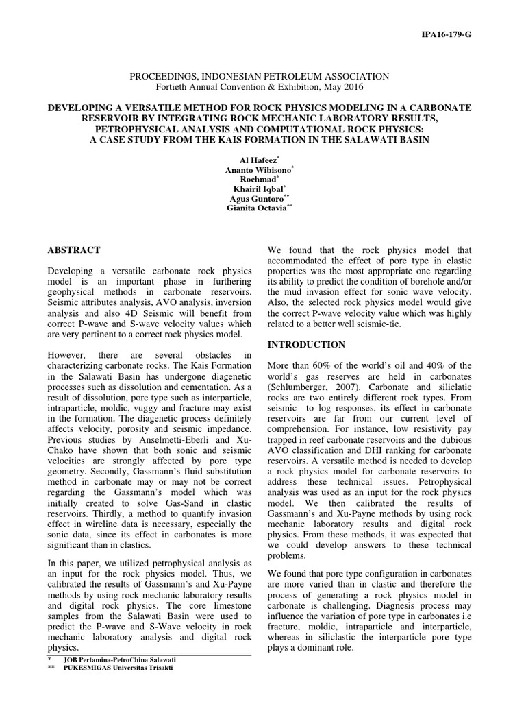 2016developing A Versatile Method For Rock Physics Modeling | PDF ...