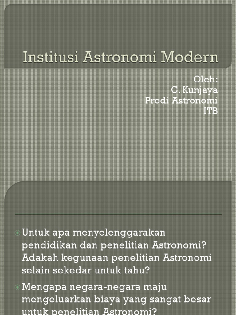 Manfaat Penelitian Astronomi untuk Teknologi | PDF | Sains & Matematika ...