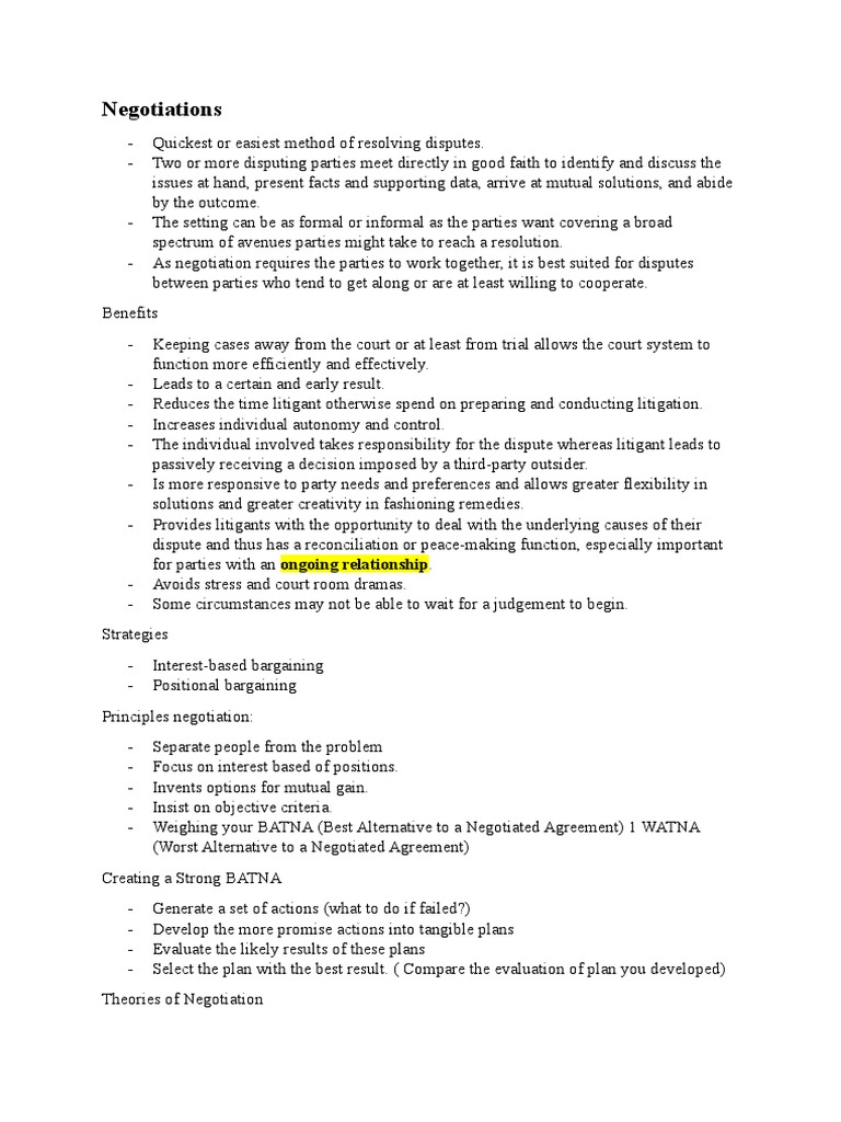 Negotiations | PDF | Mediation | Arbitration