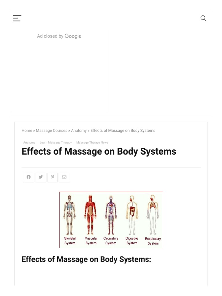 Physiological Effects of Massage | PDF | Human Body | Breathing