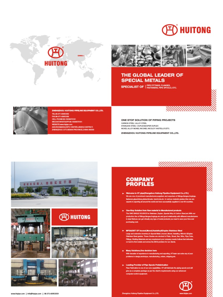 Huitong Special Metals Catalogue | PDF | Pipe (Fluid Conveyance ...