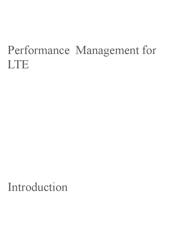 LTE Performance-Management | PDF | Lte (Telecommunication) | Software Engineering