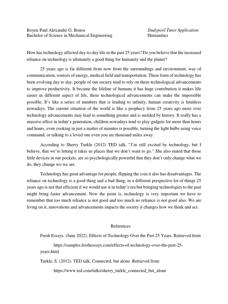 How Has Technology Affected Day To Day Life in The Past 25 Years | PDF | Innovation