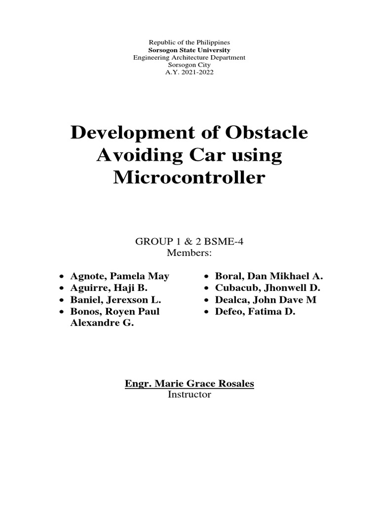 Obstacle Avoiding Car Using Arduino (RESEARCH PAPER) | PDF | Robot | Robotics
