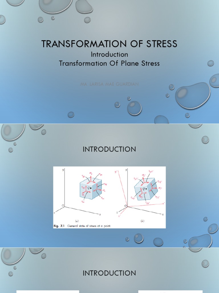 Transformation of Stress | PDF | Stress (Mechanics) | Differential Geometry