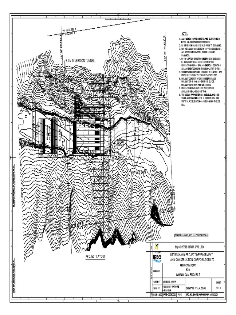 01 PROJECT LAYOUT-Model | PDF | Spillway | Dam