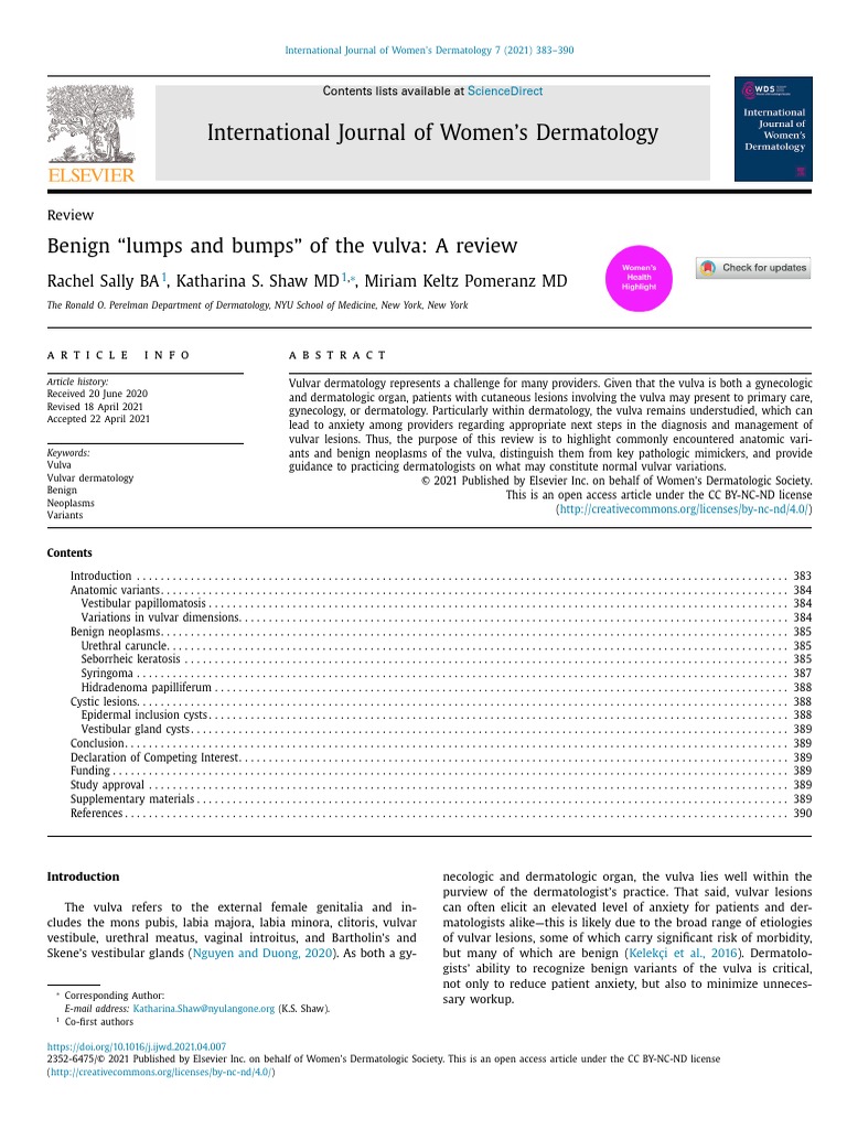 Benign Vulvar Lesions: A Review | PDF | Labia | Epithelium