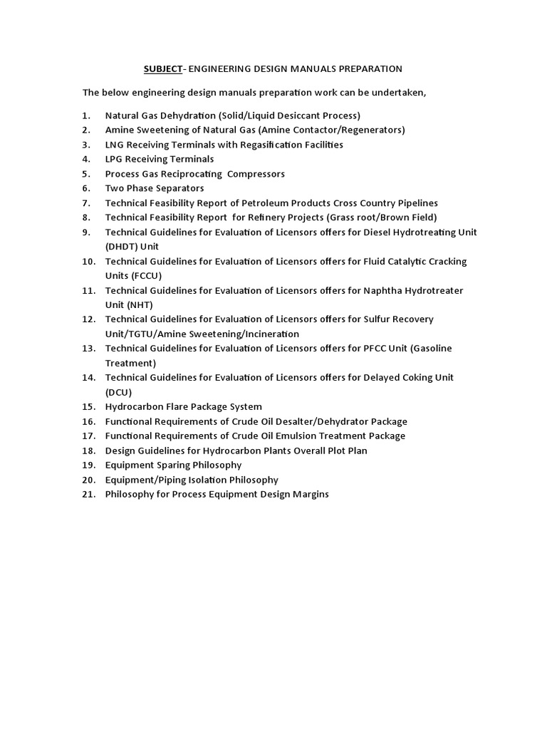 Engineering Design Manuals Overview | PDF
