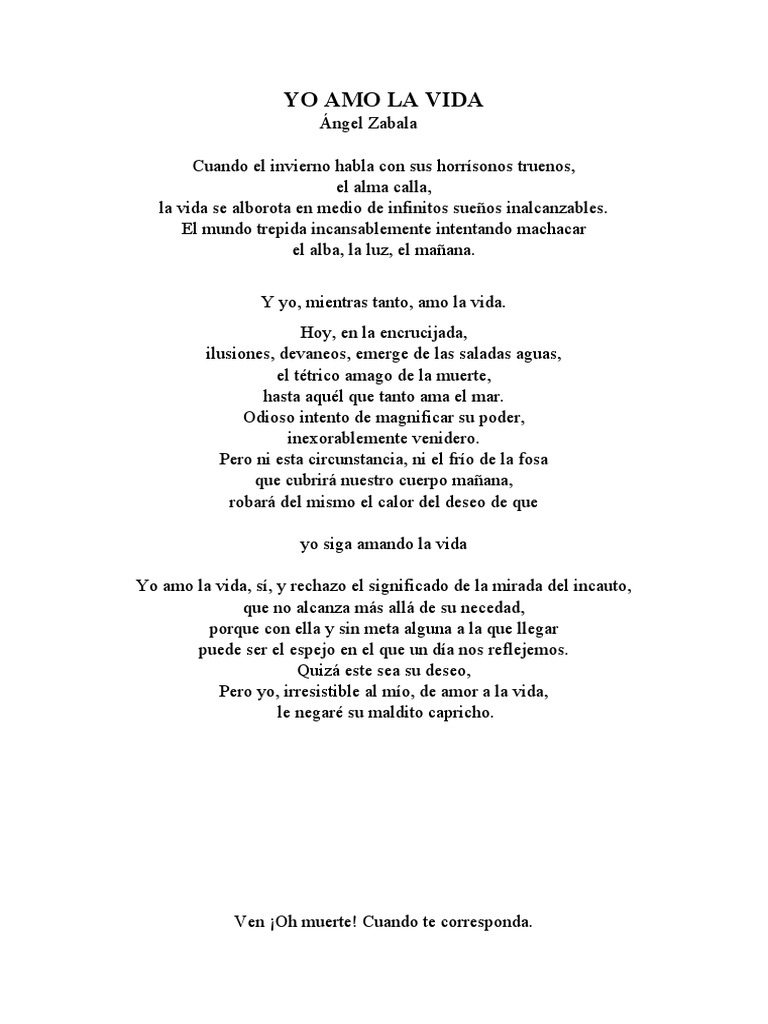 Amo la Vida: Reflexiones y Sentimientos | PDF