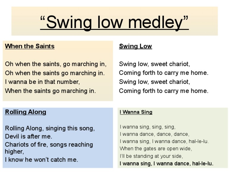 Swing Low Medley | PDF | Art | Religion & Spirituality