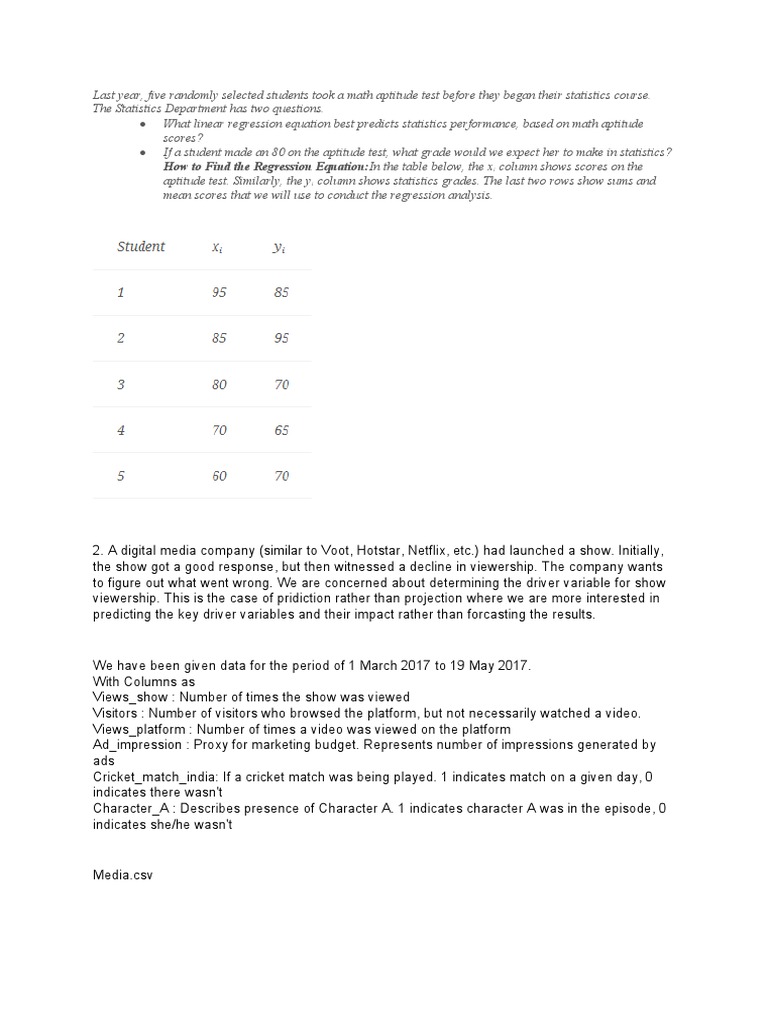Case 1 | PDF | Statistics | Regression Analysis