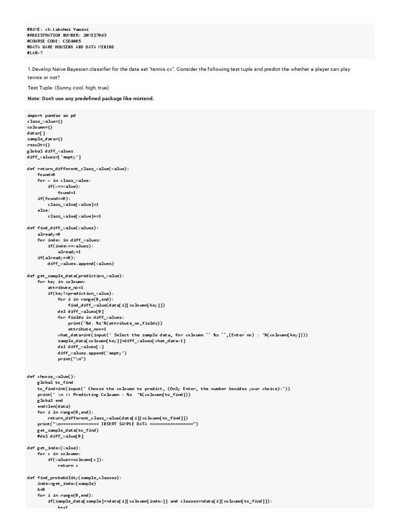 20MIS7043 (LAB 7) .Ipynb Colaboratory | PDF | Applied Mathematics ... 20MIS7043 (LAB 7) .Ipynb Colaboratory | PDF | Applied Mathematics ...