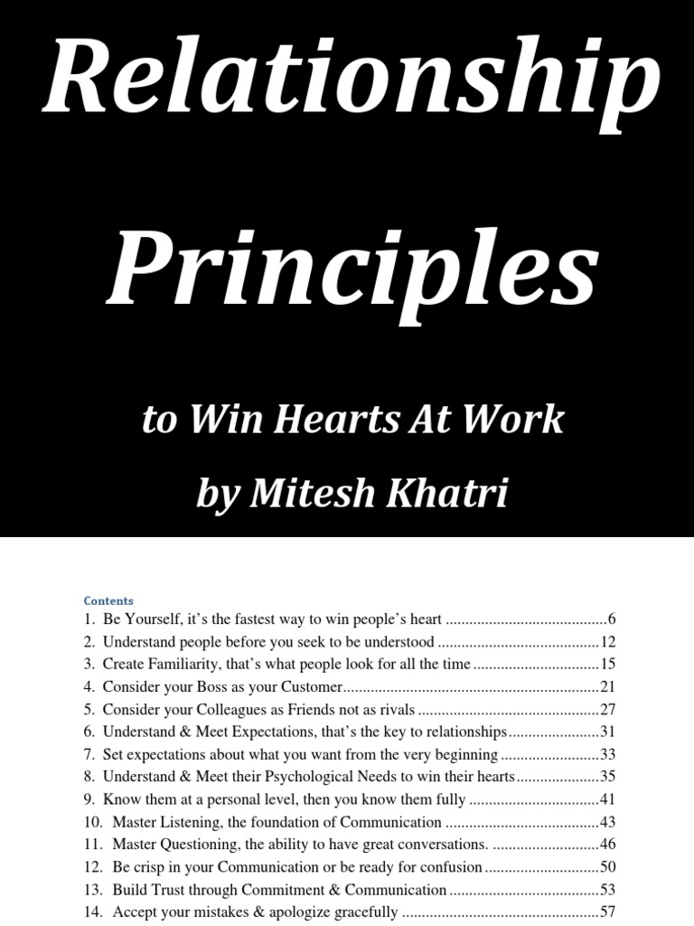 Relationship Principles To Win Hearts at Work | PDF | Body Language ...