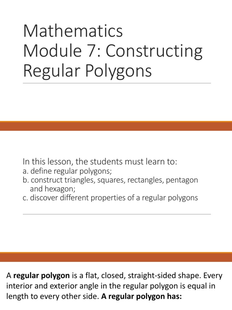 Regular Polygon Construction Guide | PDF | Home & Garden