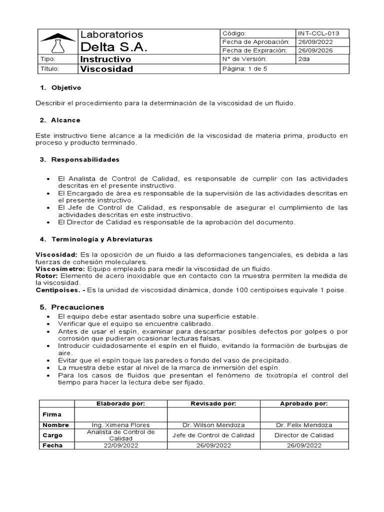 Instructivo Análisis de Viscosidad | PDF | Viscosidad | Líquidos