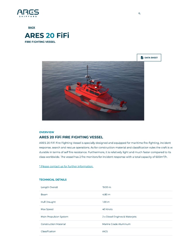 ARES SHIPYARD - ARES 20 FiFi | PDF