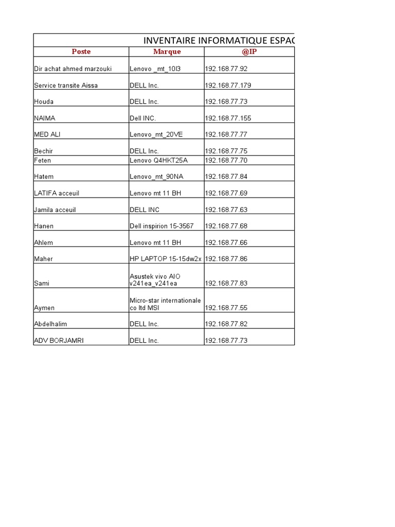 Inventaire | PDF | X86 Architecture | Computer Engineering