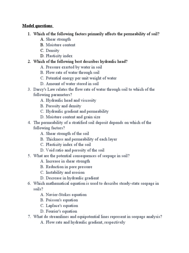 Tutorial Questions | PDF | Soil Mechanics | Geotechnical Engineering