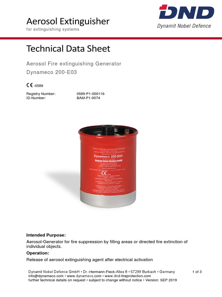 Technical Datasheet Dynameco 200-E03 GB | PDF | Physical Sciences | Manufactured Goods