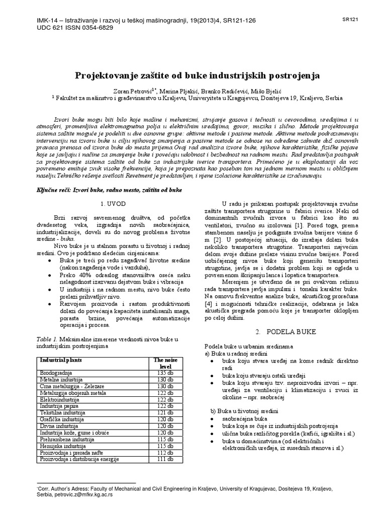14 M53.03-Projektovanje Zastite Od Buke Industrijskih Postrojenja | PDF