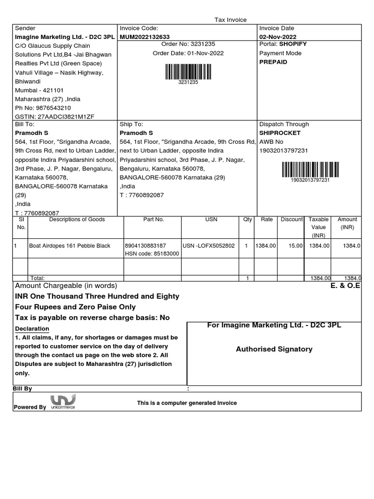 Invoice Template 2 | PDF | Economies | Taxation