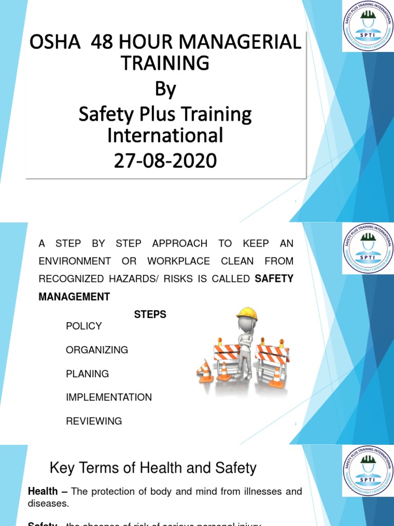 OSHA 48, 30 by SPTI | Download Free PDF | Occupational Safety And ...