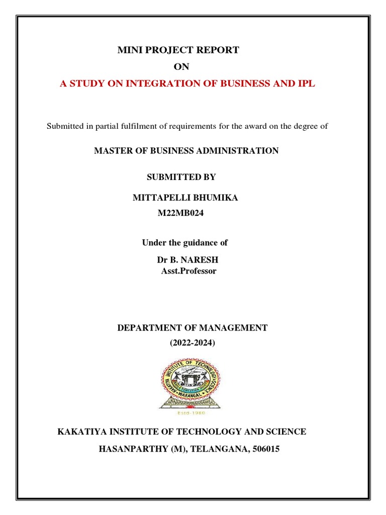 Mini Project Report | PDF | Franchising | Revenue