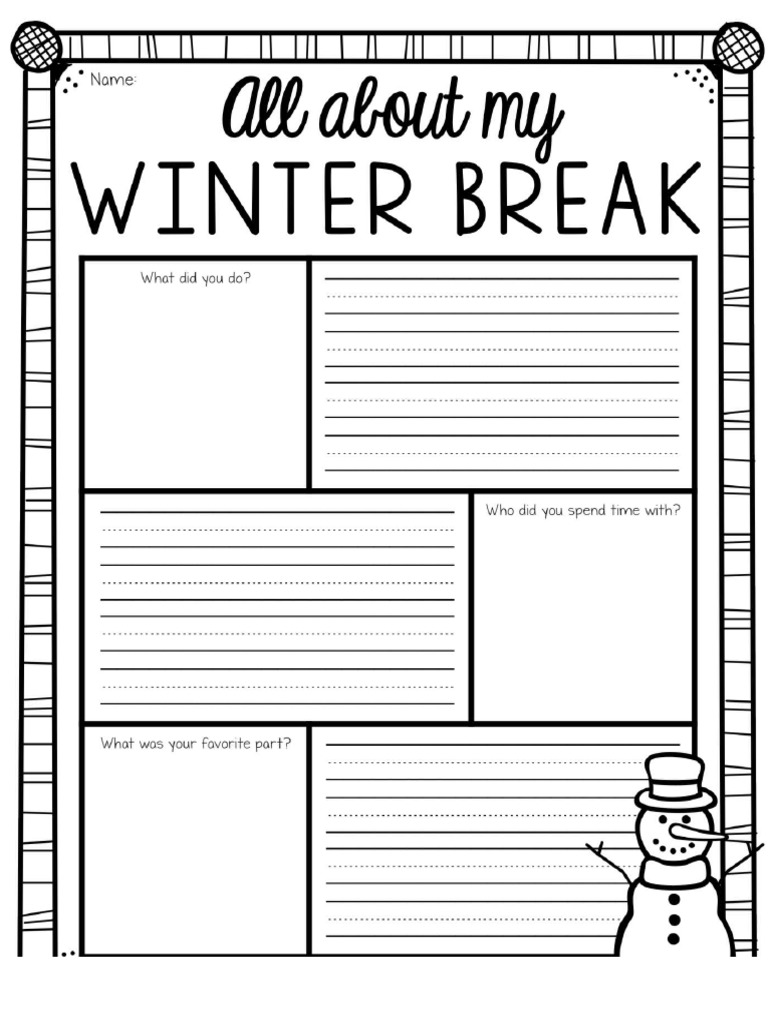 All About My Winter Break | PDF