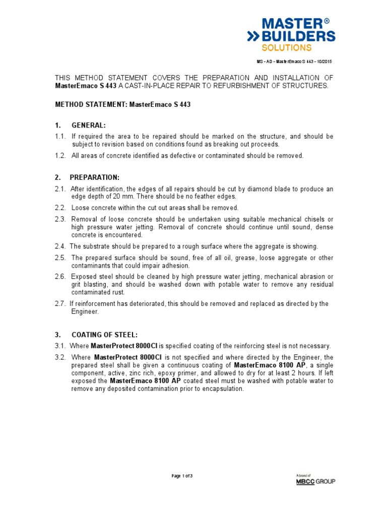 Masteremaco S 443 Ms | Download Free PDF | Concrete | Water
