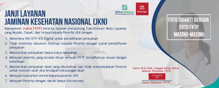 Janji Pelayanan FKTP - Spanduk | PDF