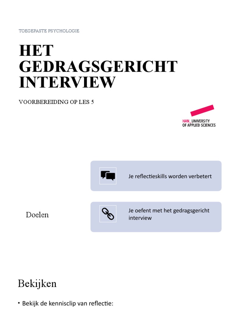Training Assessment Gedragsgericht Interview Voorbereiding Op Les 5 21-22 | PDF