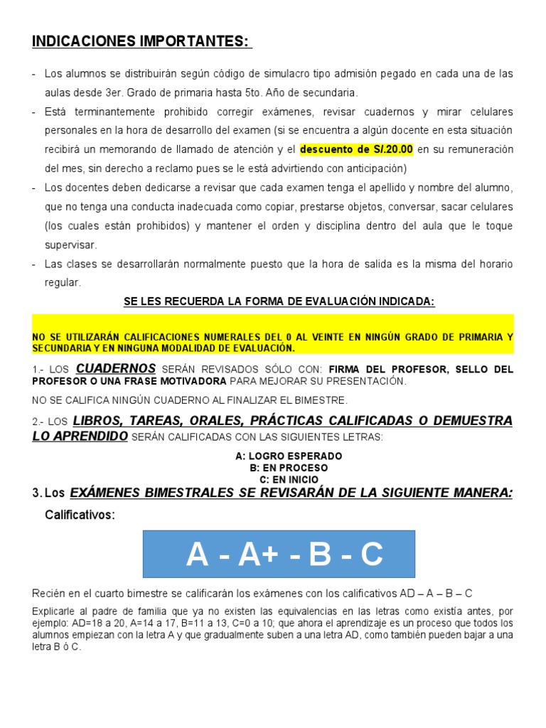 Comunicado de Rol de Exámenes-2 | PDF | Evaluación | Salón de clases