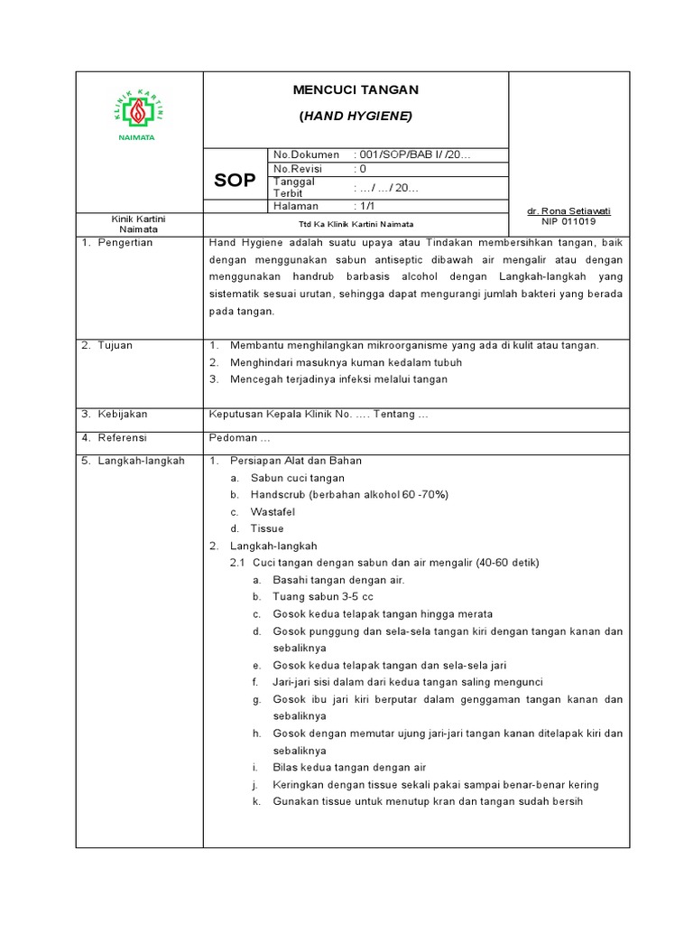 SOP Hand Hygiene | PDF