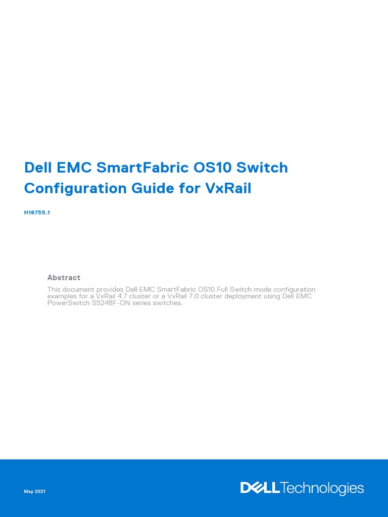 Dell Emc Vxrail 47 Os10 Switch CG | PDF | Computer Network | Ip Address