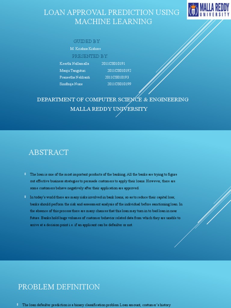 Loan Approval Prediction Using Machine Learning | PDF | Python ... Loan Approval Prediction Using Machine Learning | PDF | Python ...