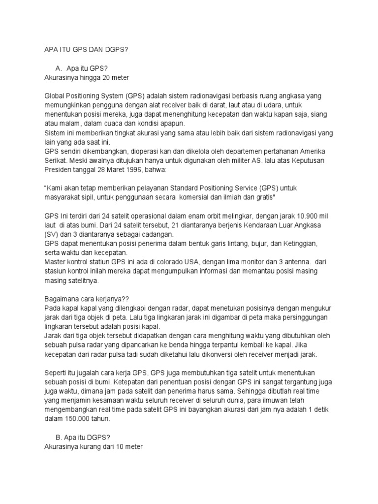 Pengertian GPS dan DGPS | PDF