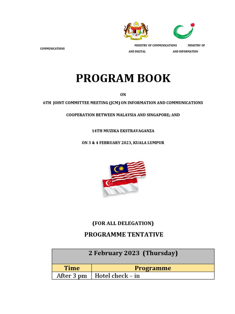 1.02.2023 JCM Program Book | PDF | Malaysia