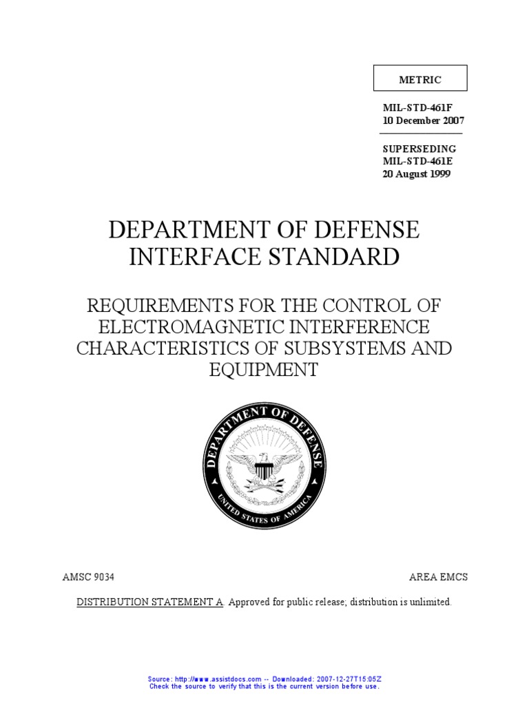 MIL-STD-461F: EMC Control Standards | PDF | Radio Technology ...