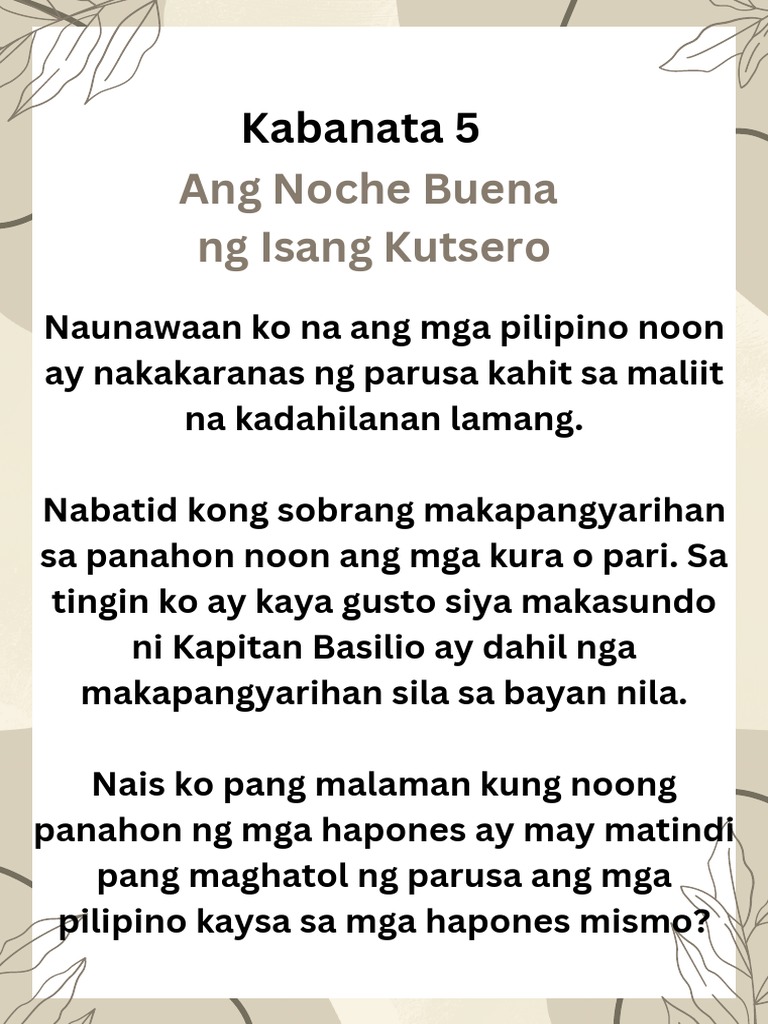 Ang Noche Buena NG Isang Kutsero: Kabanata 5 | PDF
