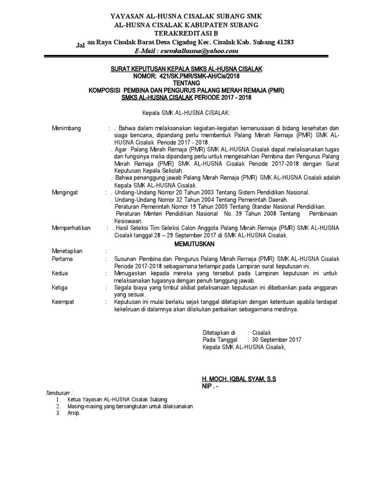 Idoc - Pub - SK Penetapan PMR Simple | PDF