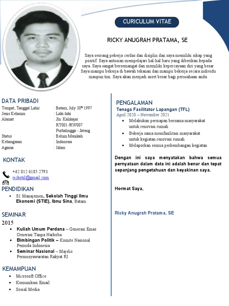 Ricky Anugrah Pratama CV (1) | PDF