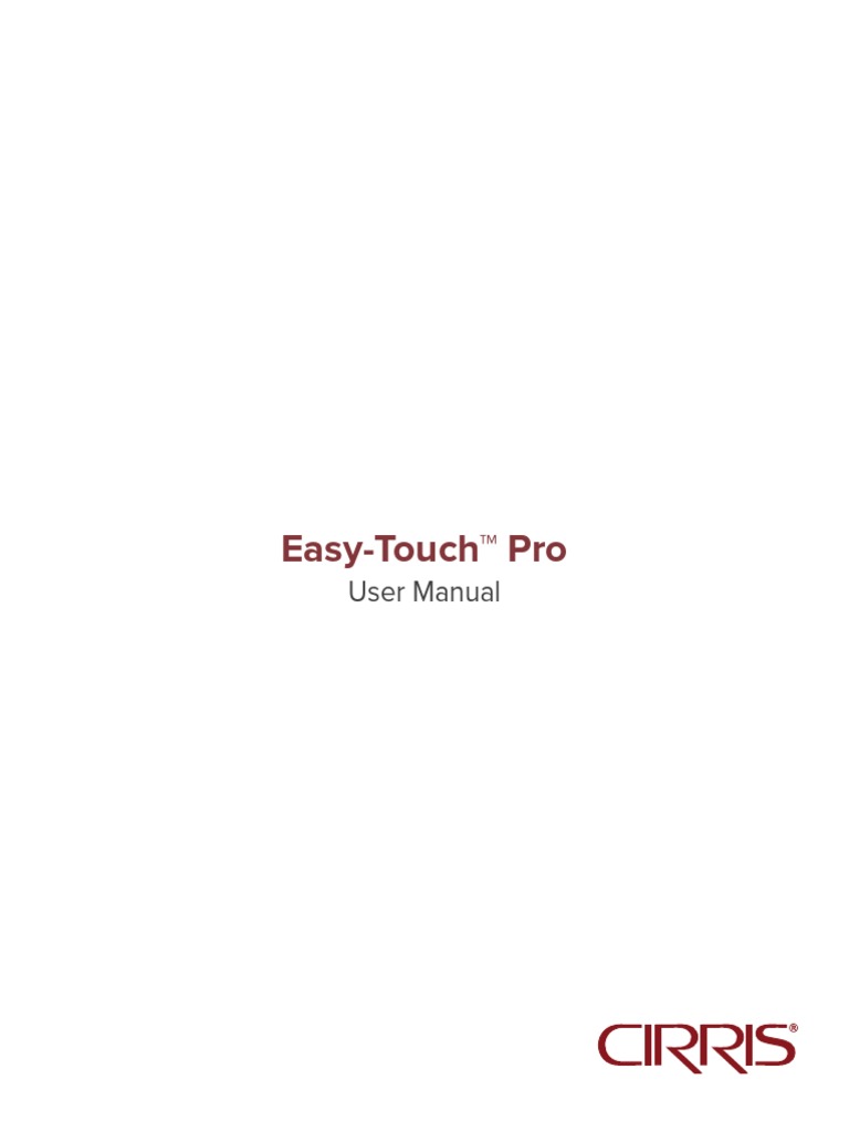 Easy-Touch Pro User Manual | PDF | High Voltage | Computer File