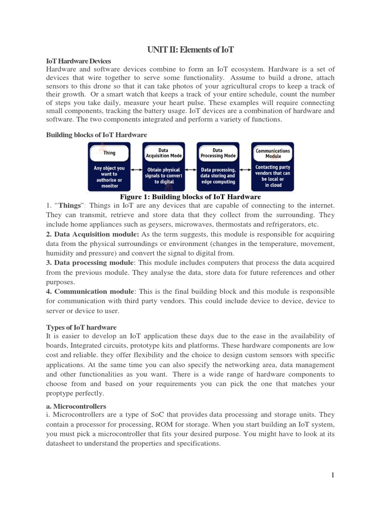 Unit Ii Iot Pdf Raspberry Pi Arduino