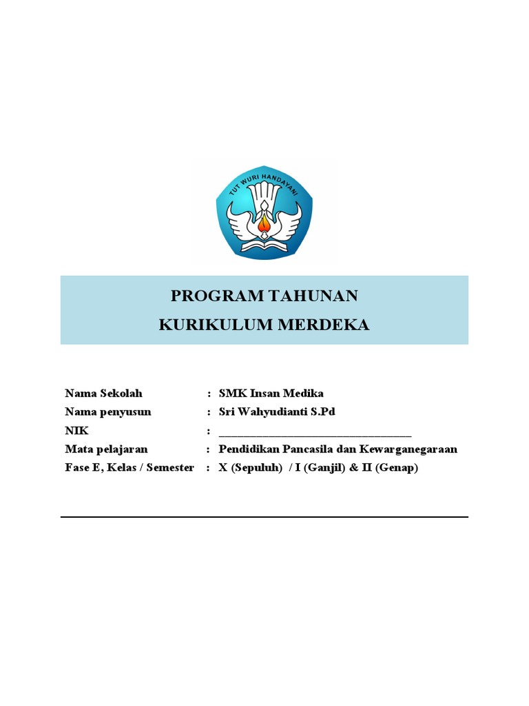 Prota PPKn Kelas 10 Kurikulum Merdeka | PDF