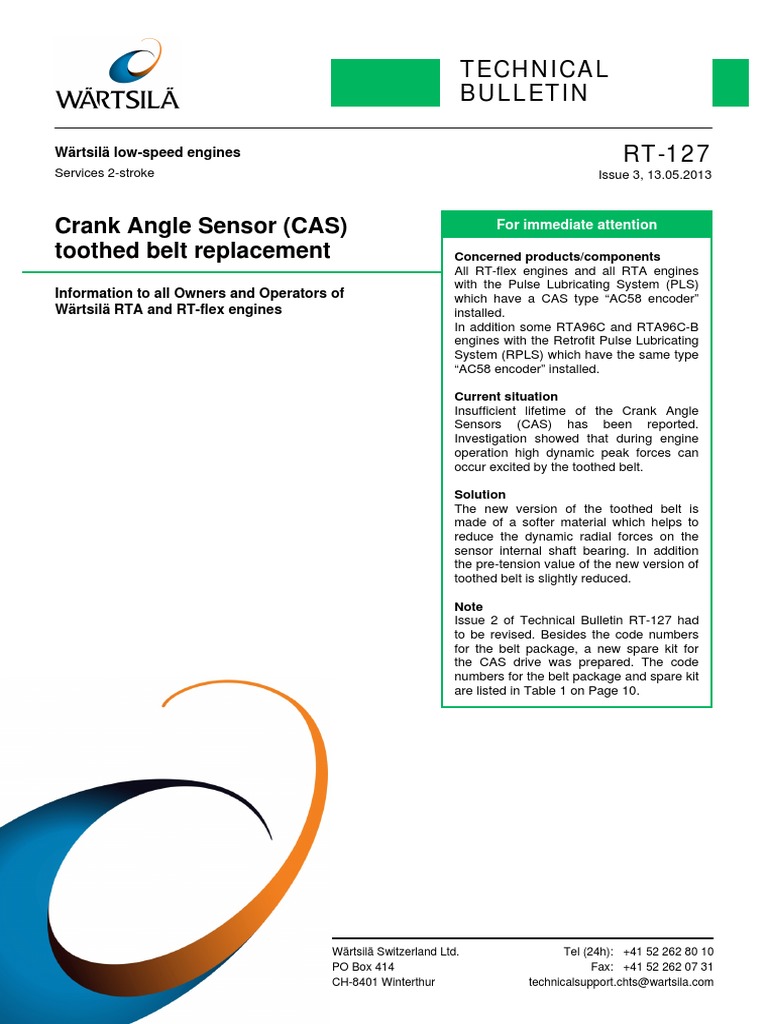 RT-127 - Issue3 Crank Angle Sensor Tooth Belt Replacement | PDF | Belt ...