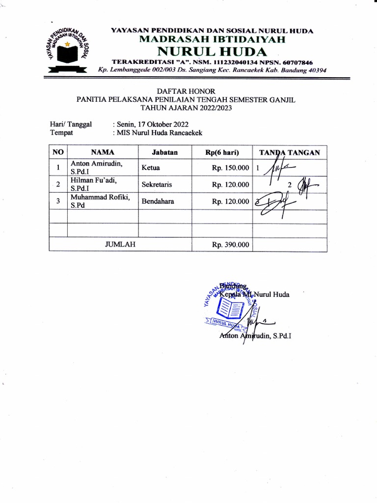 Daftar Hadir Uts Uas | PDF