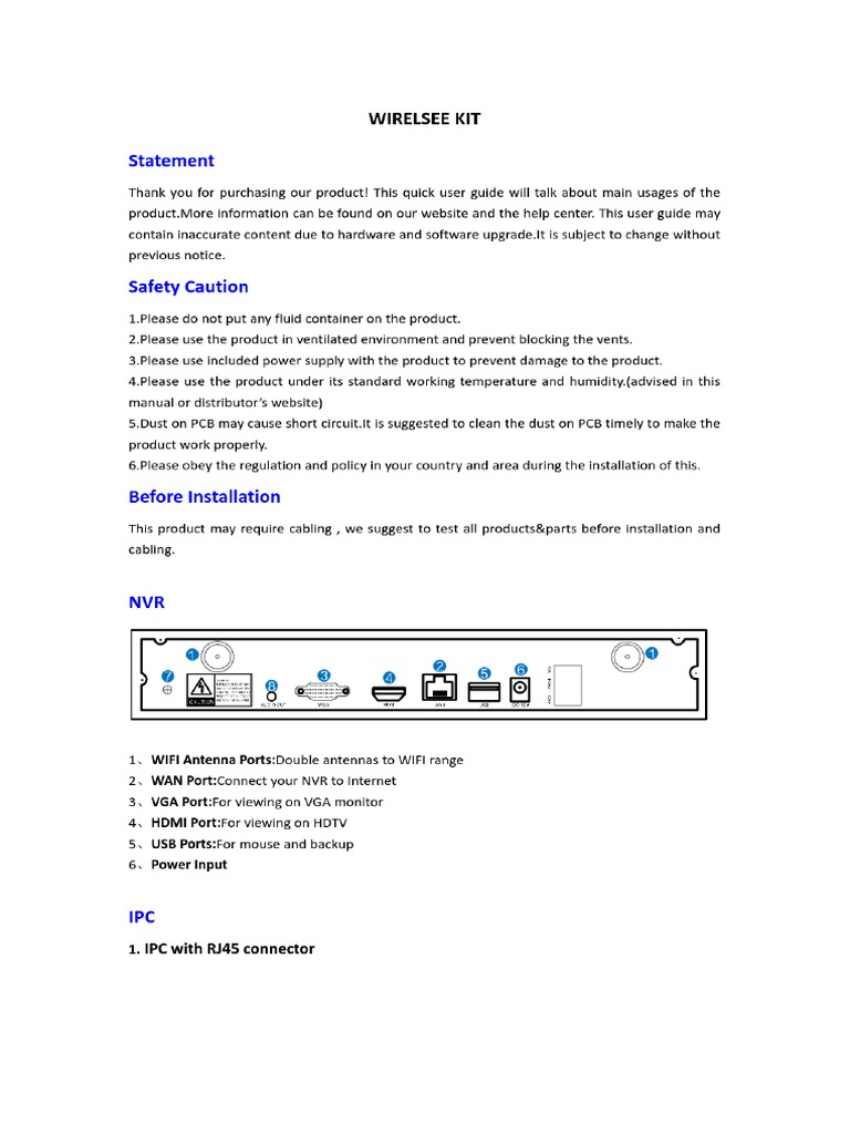 K8204-W Network Video Recorder User Manual | PDF
