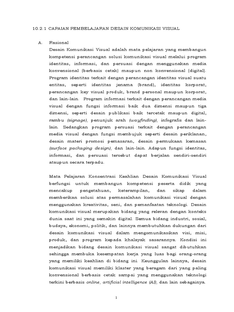 CP Desain Komunikasi Visual - Fase F | PDF