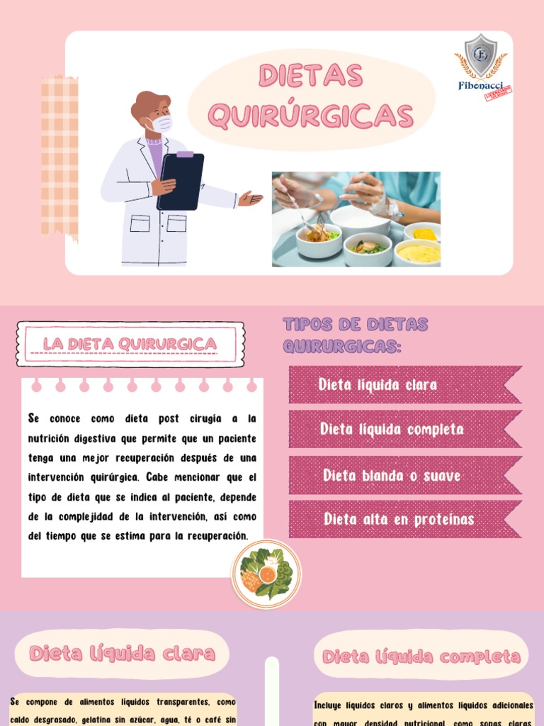 Dietas Postquirúrgicas: Guía de Alimentación | PDF | Dieta | Alimentos