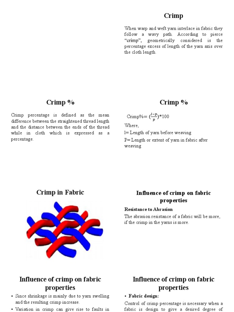 Crimp | PDF | Textiles | Weaving